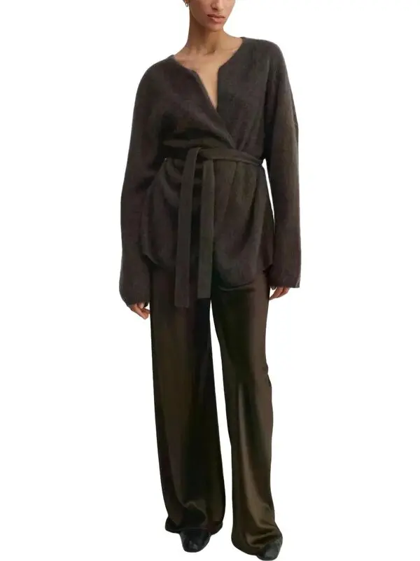 Almada Label Aria Belted Cardigan - Brown