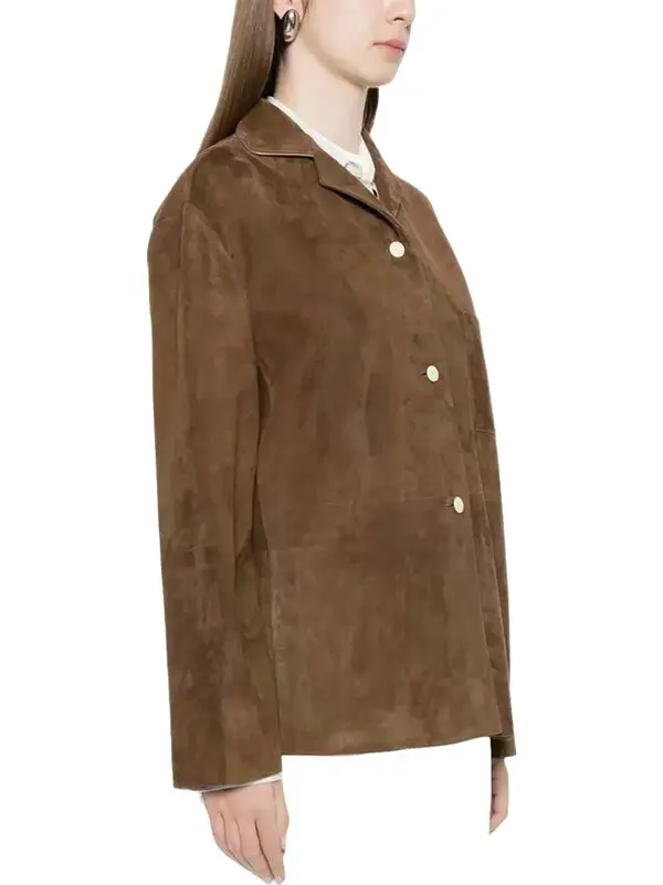 THE ROW Janine Suede Jacket - Brown