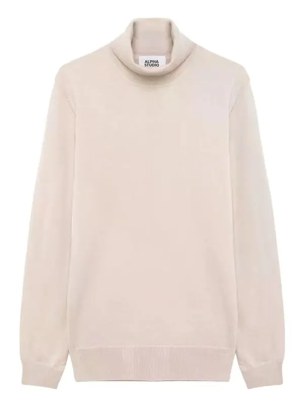 Alpha Studio Roll-neck Wool Sweater - Neutrals