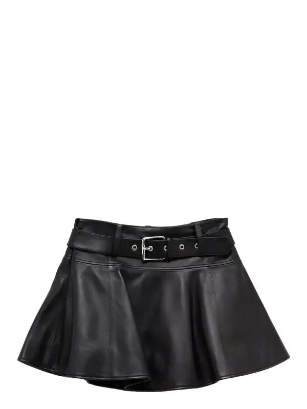 Loewe Belted Flared Mini Skirt - Black