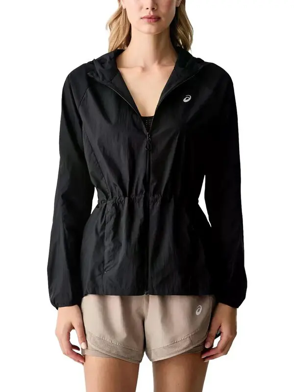 Asics Drawstring-waist Hooded Jacket - Black