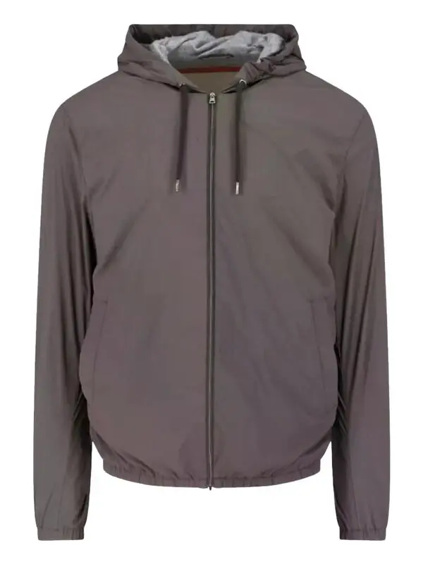 Herno Drawstring Hooded Jacket - Brown