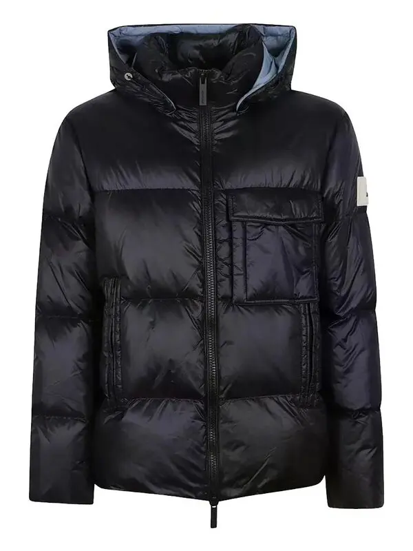 AFTER/LABEL Quilted Hooded Coat - Black