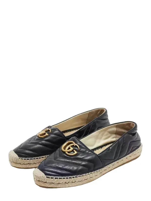 Gucci Gg Marmont Espadrille Flats - Black