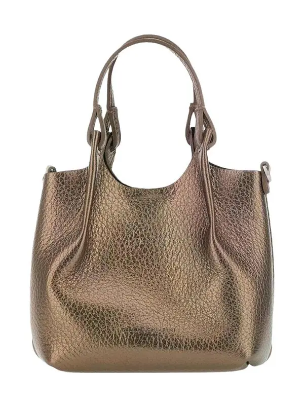 GIANNI CHIARINI Dua Metallic Leather Tote Bag - Brown