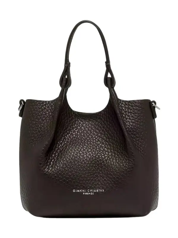 GIANNI CHIARINI Grained Leather Tote Bag - Brown