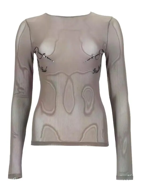 JEAN PAUL GAULTIER Needles Mesh Top - Grey