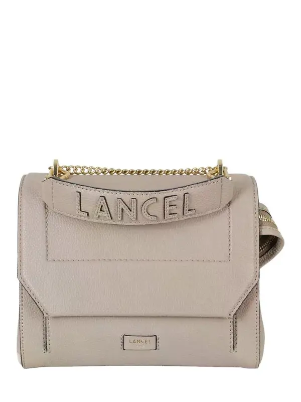 LANCEL Medium Ninon Logo-plaque Pebbled Cross Body Bag - Neutrals