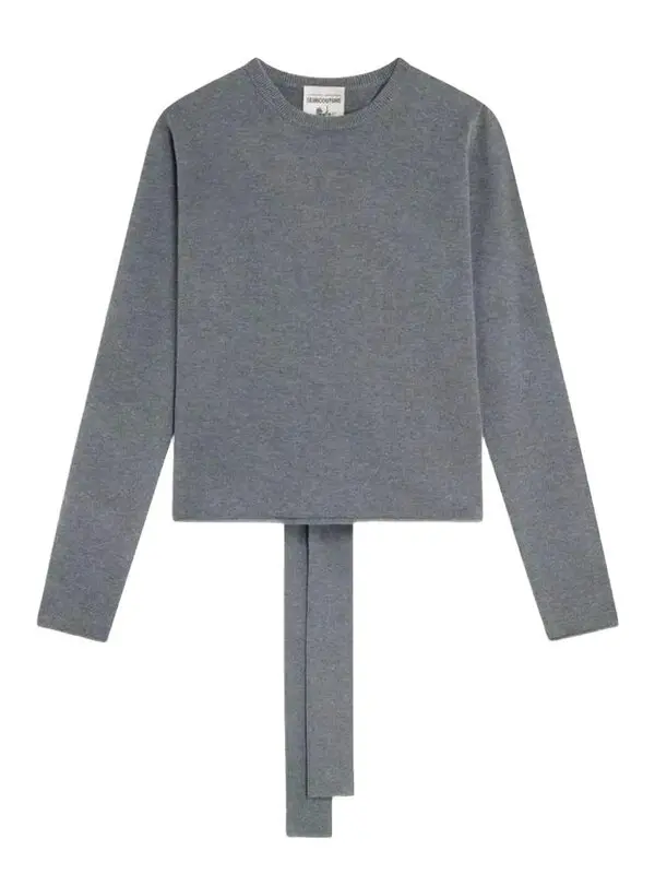 SEMICOUTURE Cut-out Open-back Sweater - Grey