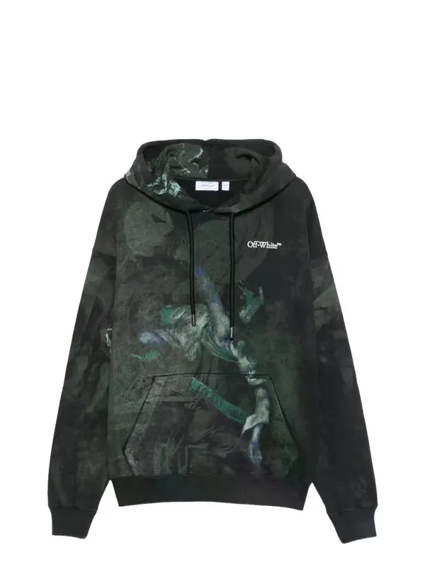 Off-White Graphic-print Drawstring Hoodie - Black