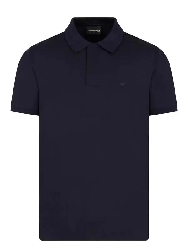Emporio Armani Logo-embroidered Polo Shirt - Blue