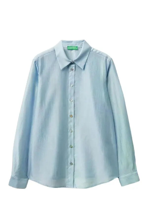 BENETTON Slub-texture Shirt - Blue