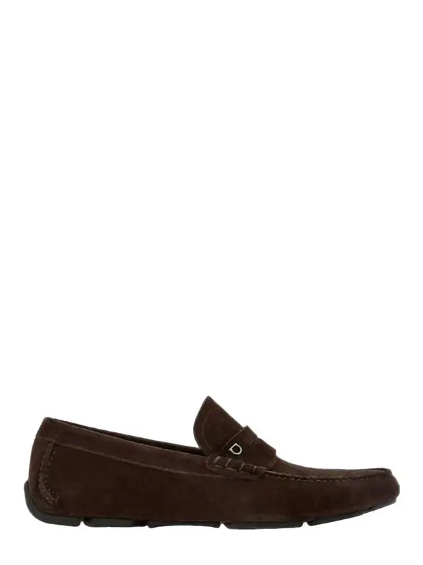FERRAGAMO Gancini Penny Loafers - Brown