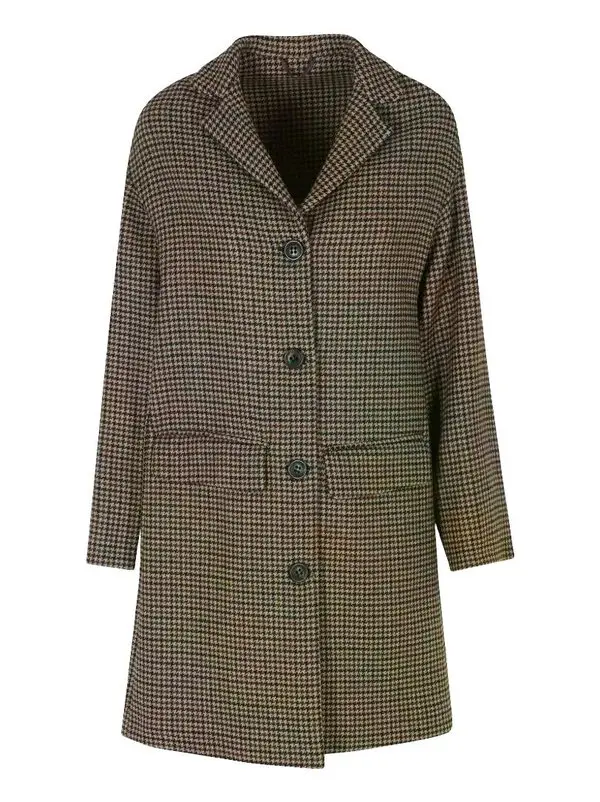 KILTIE Paul Houndstooth-pattern Coat - Brown