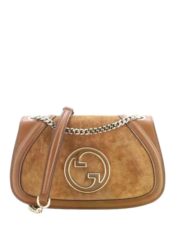 Gucci Blondie Nm Chain Crossbody Bag Leather And Suede Medium Shoulder Bag - Brown