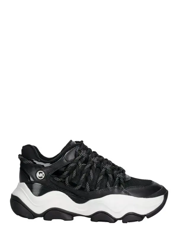 Michael Kors Atlas Cord Leather And Mesh Trainer - Black