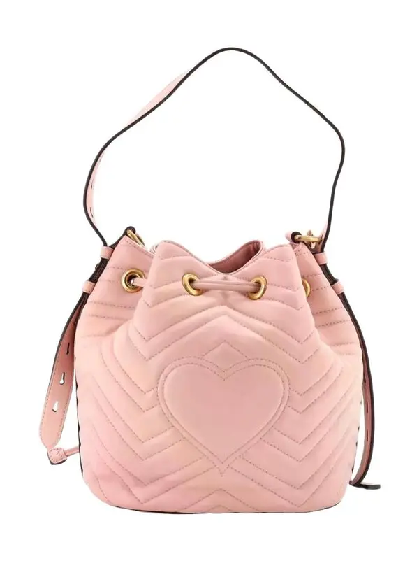 Gucci Gg Marmont Matelasse Leather Small Bucket Bag - Pink
