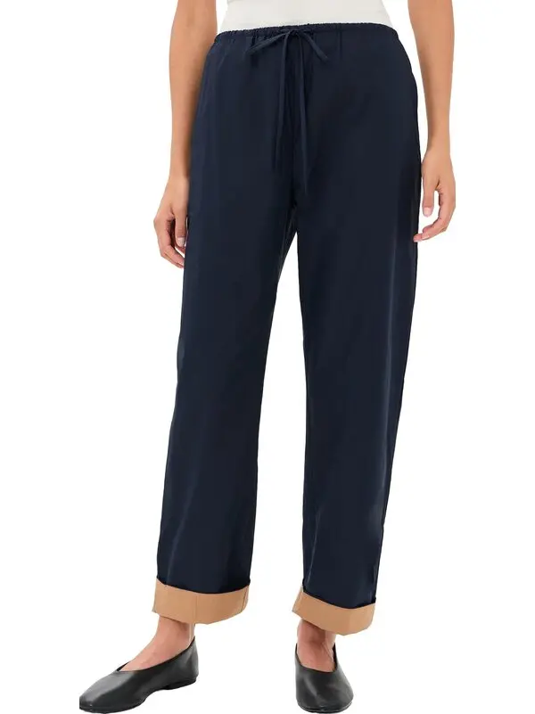 LESET Yoshi Contrast Drawstring Pants - Midnight/camel