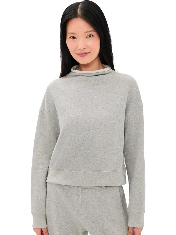 PERFECTWHITETEE Arden French Terry Sweatshirt - Heather Grey