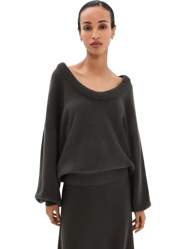 LISA YANG Doria Cashmere Sweater - Dark Fern