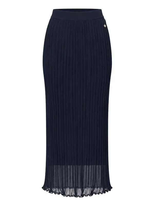 SMART AND JOY Long Ribbed Knit Skirt - Grey