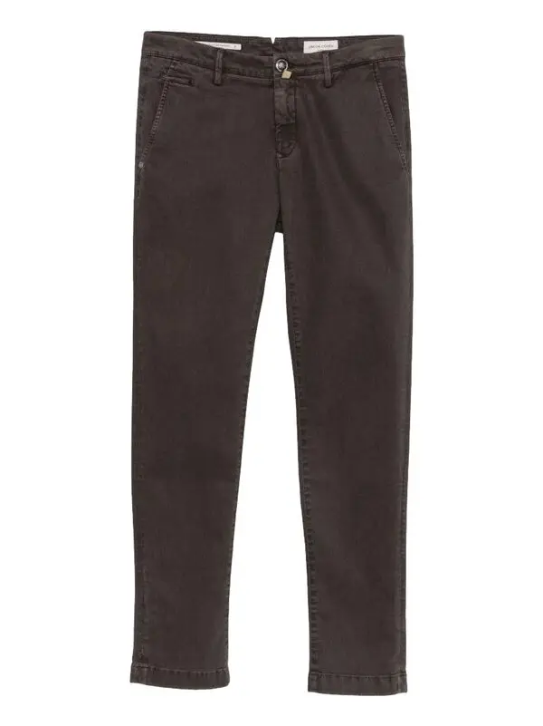 JACOB COHЁN Slim Fit Cotton Trousers - Brown