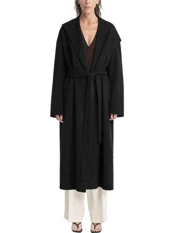 TOTEME Wool Hooded Coat - Black