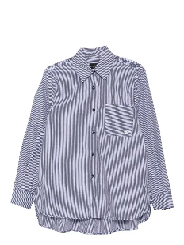 Emporio Armani Striped Cotton Shirt - Blue