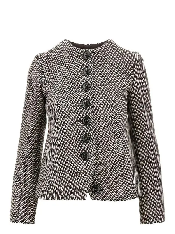 Emporio Armani Wool Blend Blazer Jacket - Brown