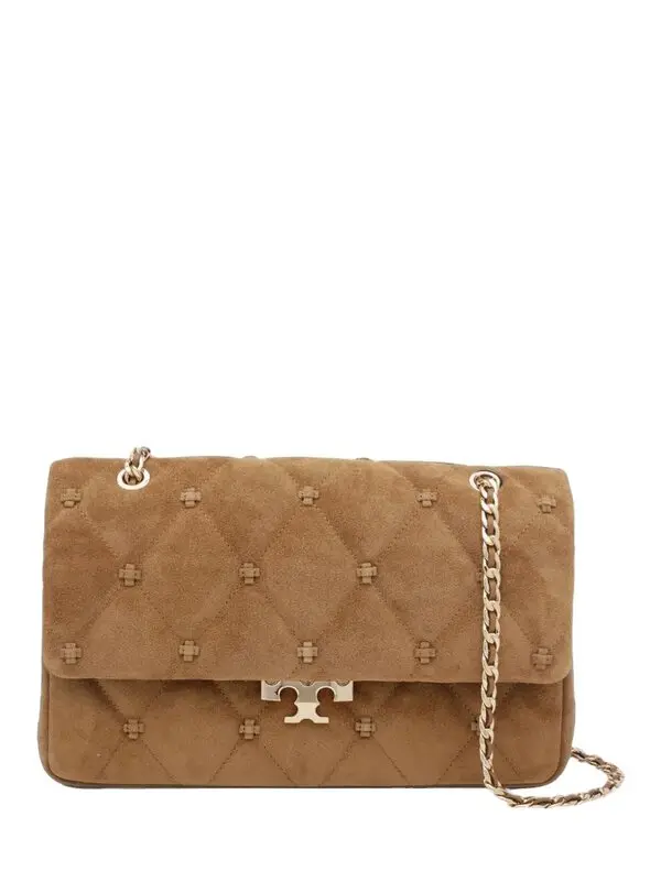Tory Burch Romy Knot Suede Leather Shoulder Bag - Brown