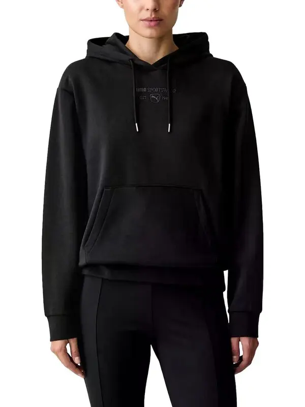 PUMA Logo-embroidered Hoodie - Black