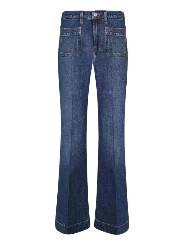 7 For All Mankind Patch-pocket Pressed-crease Jeans - Blue