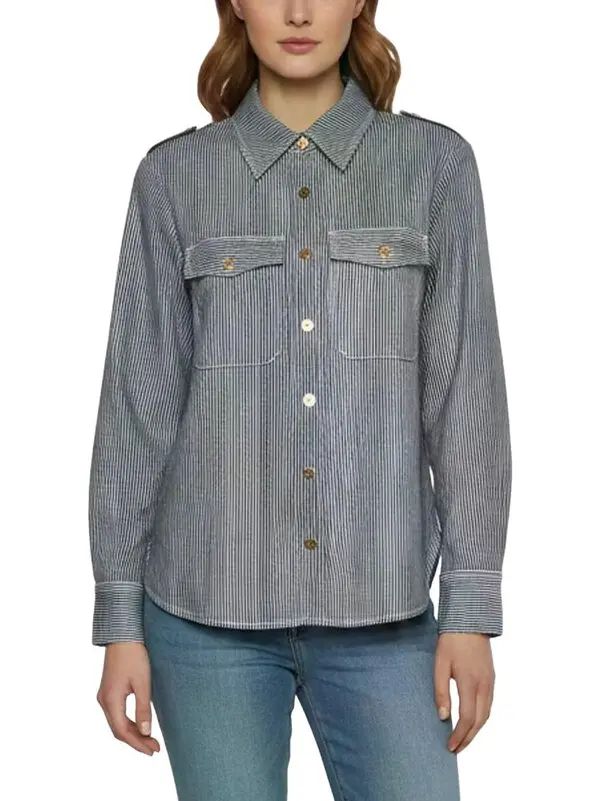 Zimmermann Patience Striped Utility Shirt - Blue