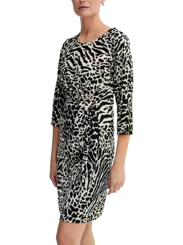 MORGAN Reol Animal-print Knotted Mini Dress - Black