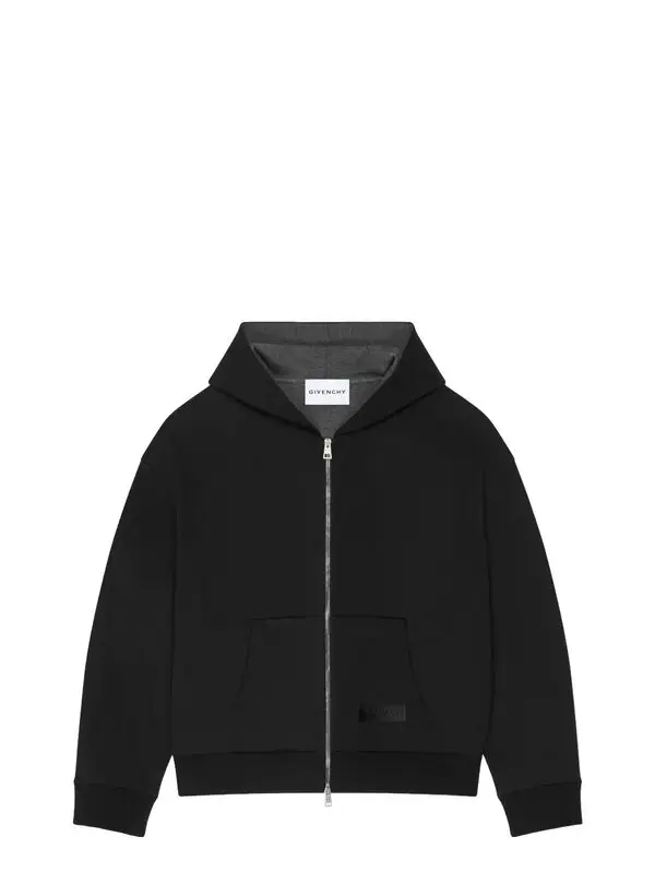 Givenchy Couture Seam Zipped Hoodie In Scuba - Black