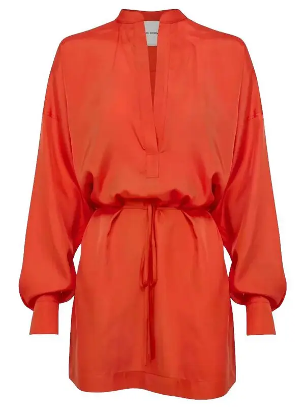 Bondi Born Mini Tunic Silk Dress - Orange