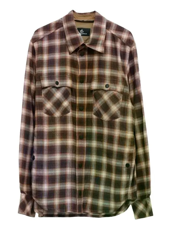 Moncler Check-pattern Long-sleeve Shirt - Brown