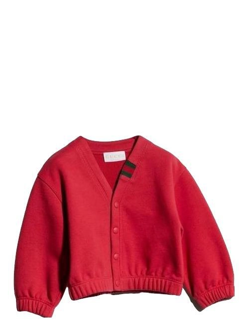 Gucci Web Detail Cardigan - Red
