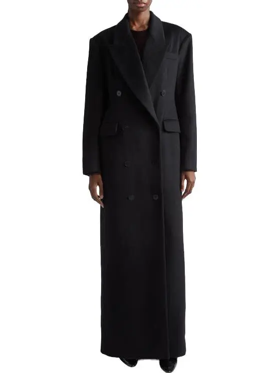 HEIRLOME Pascal Double Breasted Camel Hair Coat - Black