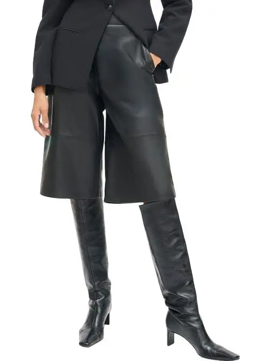 ALIGNE Kayleigh Leather Culottes - Black