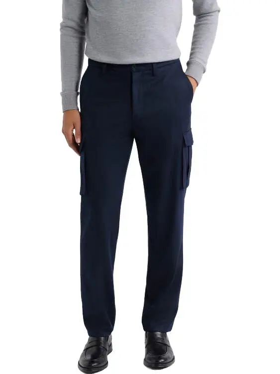 Bugatchi Wool Blend Cargo Pants - Navy