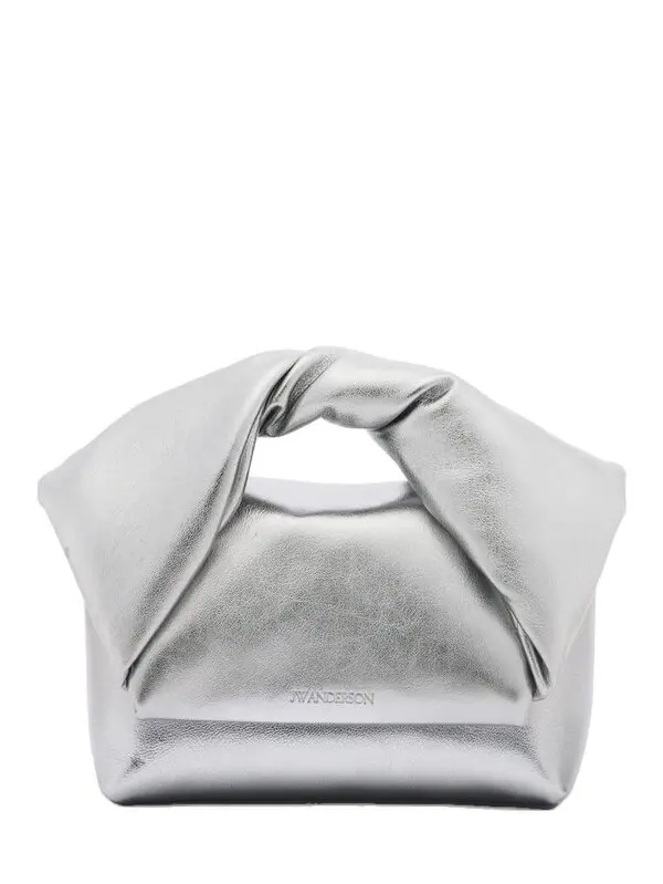 JW Anderson Twister Small Leather Top-handle Bag - Silver