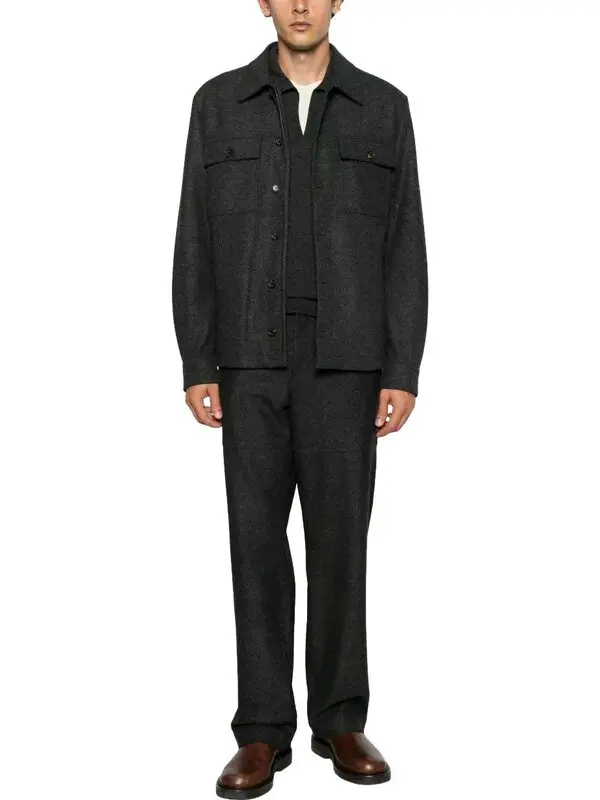 Moncler Logo-patch Overshirt Jacket - Grey