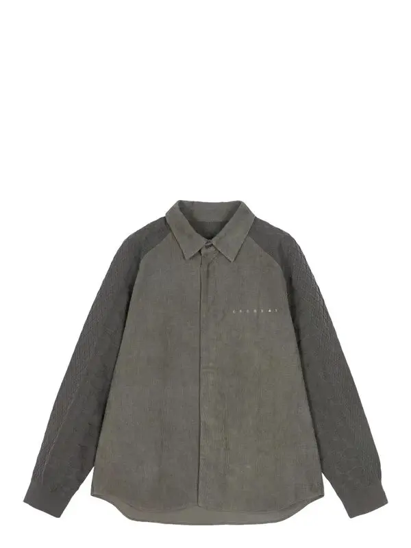 CROQUIS Raglan-sleeve Panelled Shirt Jacket - Grey
