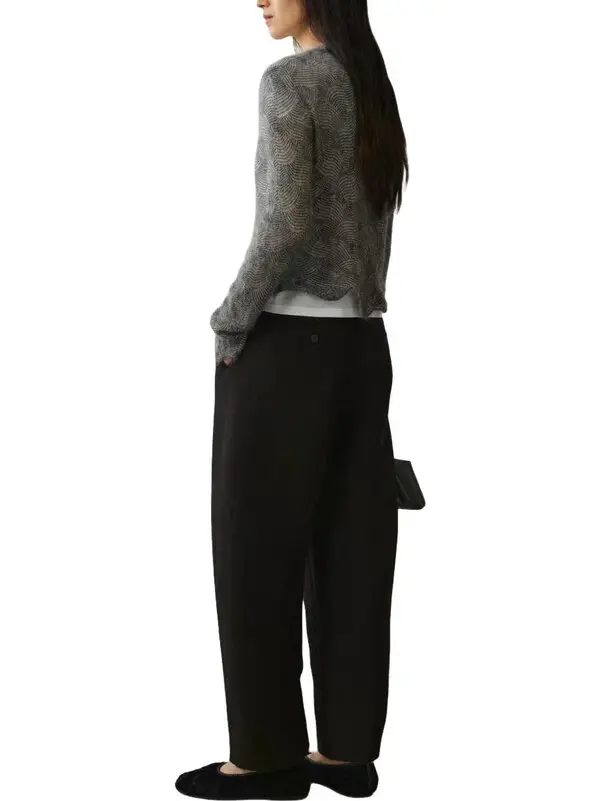 LESS Cable-knit Cropped Cardigan - Grey