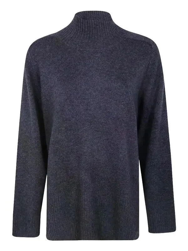 Paul Smith Dark- Wool-cashmere High-neck Knit Sweater - Grey