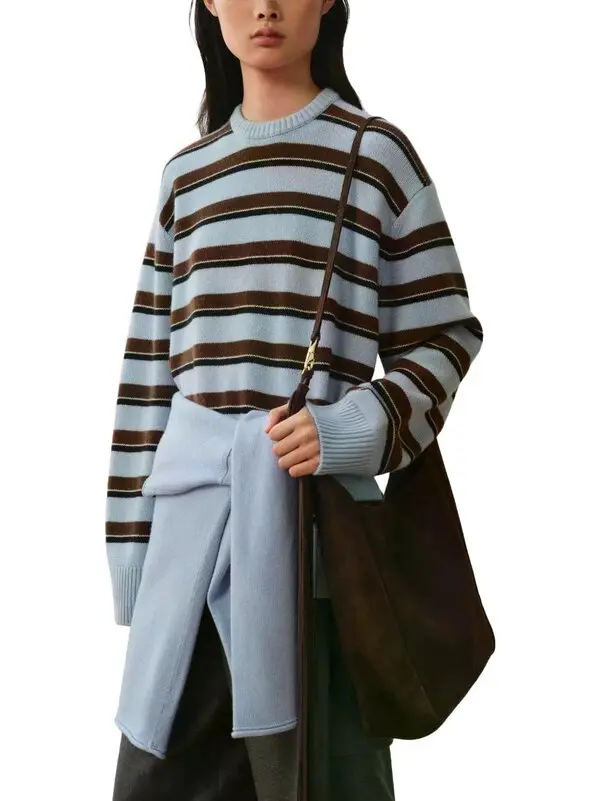 LESS Striped Relaxed-fit Sweater - Blue