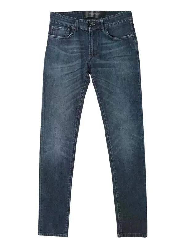 Dolce & Gabbana Logo-plaque Jeans - Blue