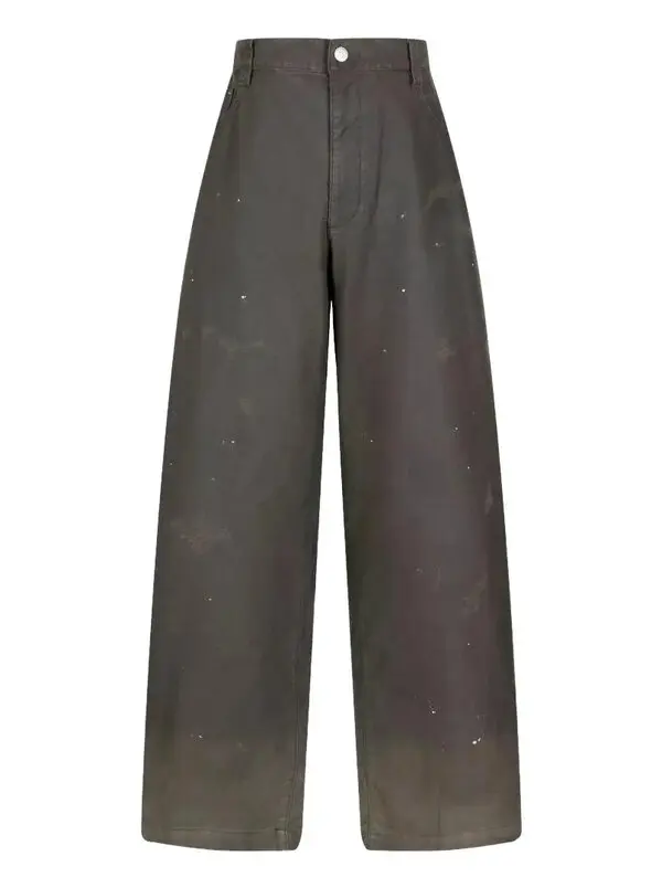 CROQUIS Brushed Wide-leg Trousers - Brown