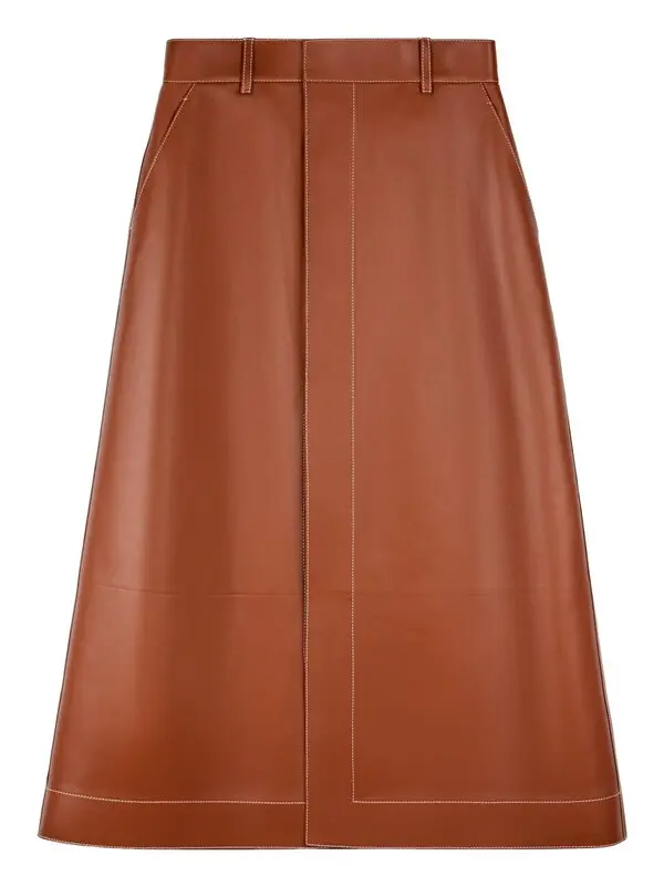TOD'S Wraparound Skirt In Leather - Orange